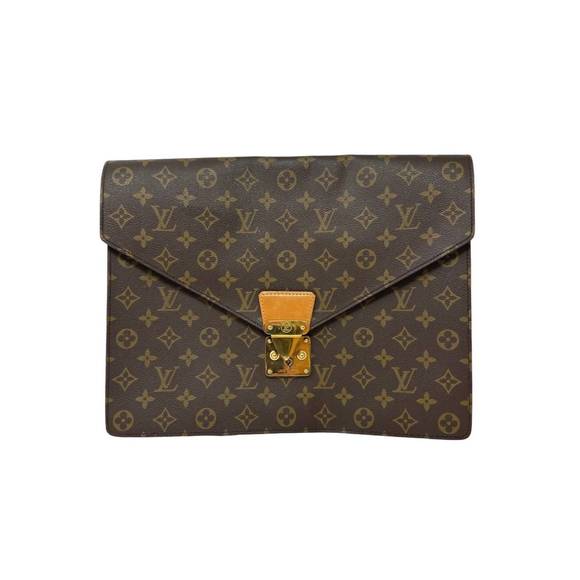 Louis Vuitton | Bags | Louis Vuitton Preloved Lv File Case In Brown ...